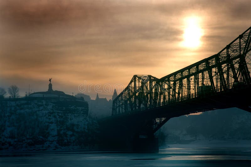 Alexandria Bridge stock photo. Image of ontario, cold, border - 451516