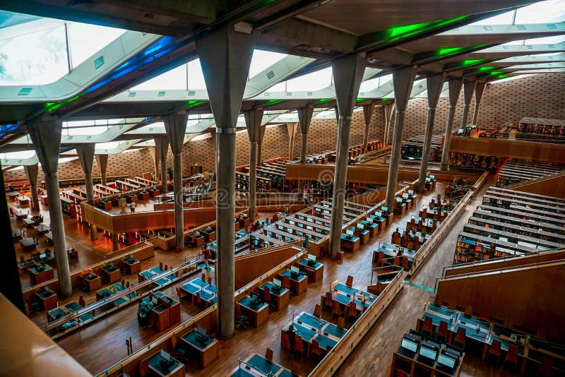 Huge and Splendid Public Library in Alexandria, Egypt 2019 Editorial ...