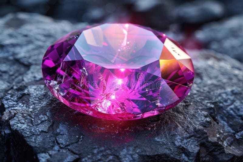 Alexandrite Stone on Dark Background Stock Illustration - Illustration ...
