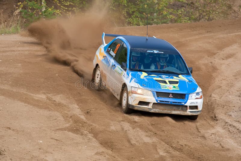 Alexey Semenov Drives a Blue Mitsubishi Lancer Editorial Photography ...