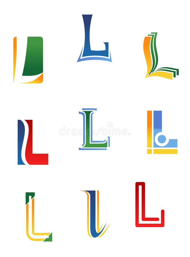 Alfabet l bokstav vektor illustrationer. Illustration av affär - 21198175