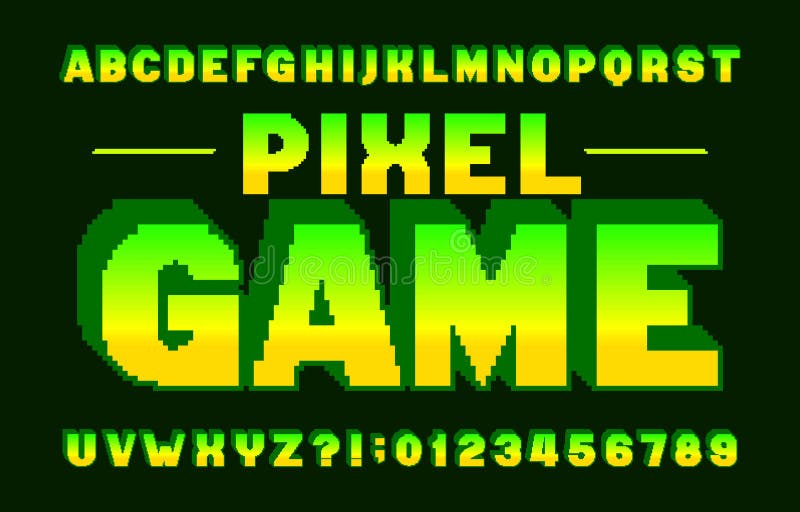 Alfabet Pixel Game Digitale Letters En Cijfers Achtergrond Pixels ...