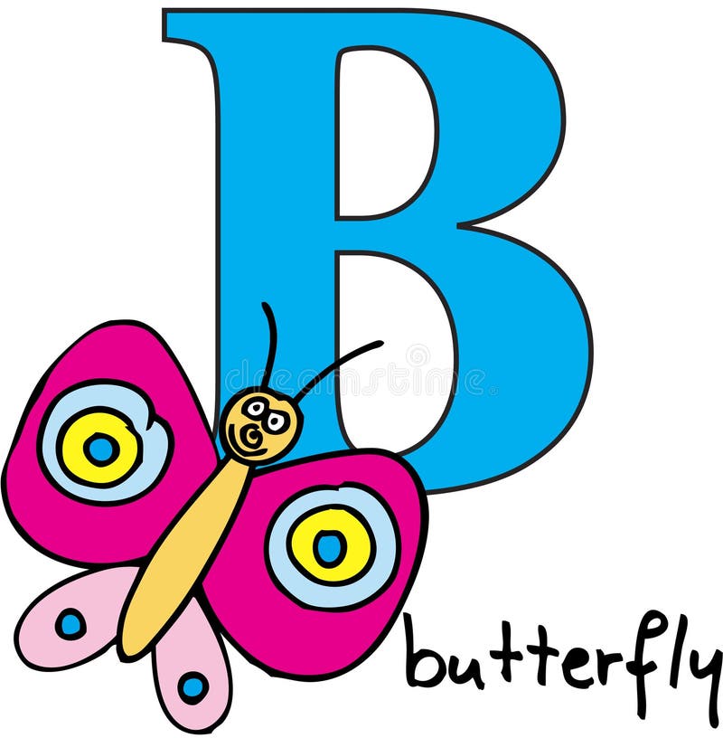 Alfabeto Animal B (borboleta) Ilustração do Vetor - Ilustração de ...