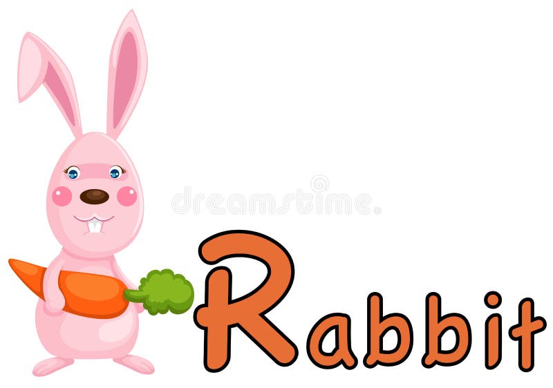 Letra Animal R Del Alfabeto Para El Conejo Ilustración del Vector ...