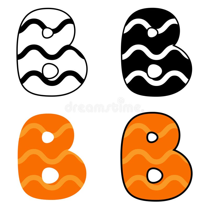 Alfabeto B En Forma Plana Aislado Ilustración del Vector - Ilustración ...