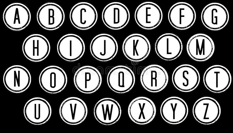 Alfabeto blanco y negro stock de ilustración. Ilustración de negro ...