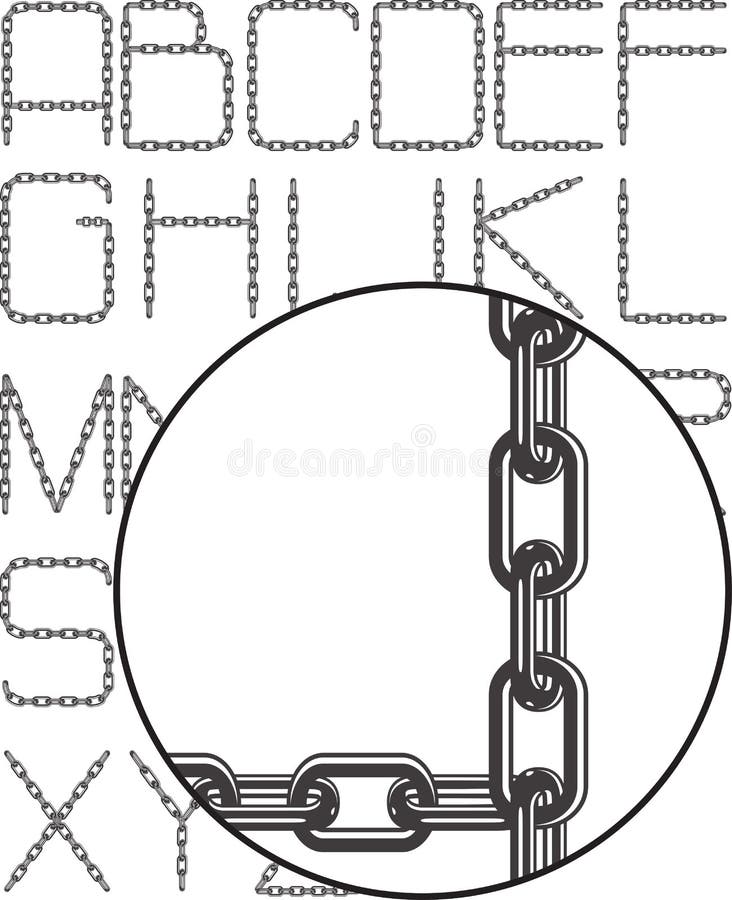 Alfabeto Chain ilustração stock. Ilustração de metal - 21074649