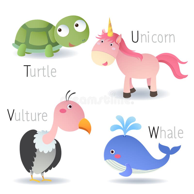 Alfabeto Con Los Animales De T a W Ilustración del Vector - Ilustración ...