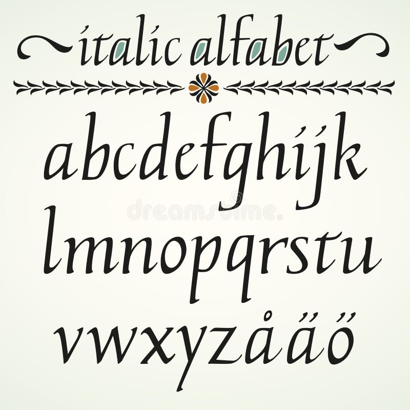 Alfabeto Cursivo Caligráfico Ilustración del Vector - Ilustración de ...