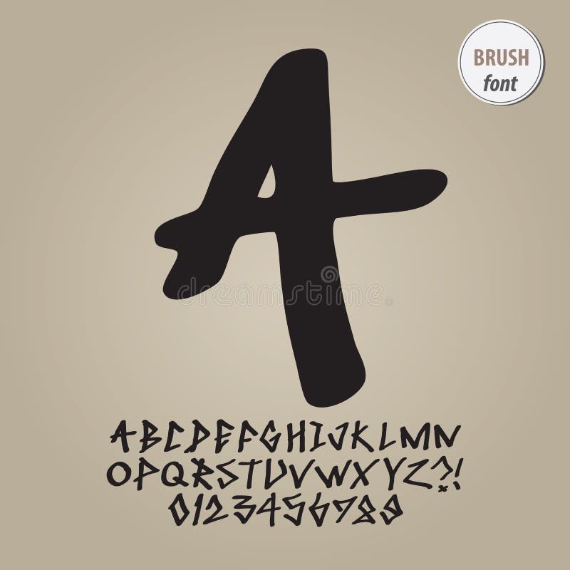 Alfabeto Da Escova Da Rua E Vetor Do Dígito Ilustração do Vetor ...