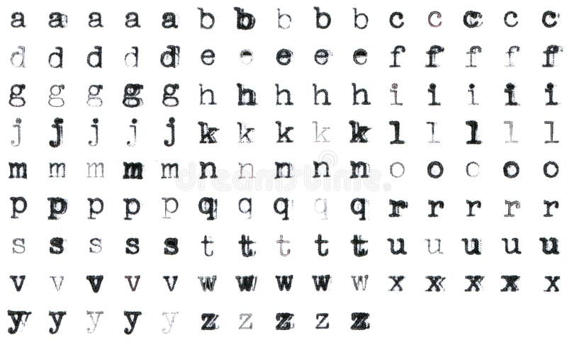 Alfabeto Vintage Datilografado Imagem de Stock - Imagem de letra ...