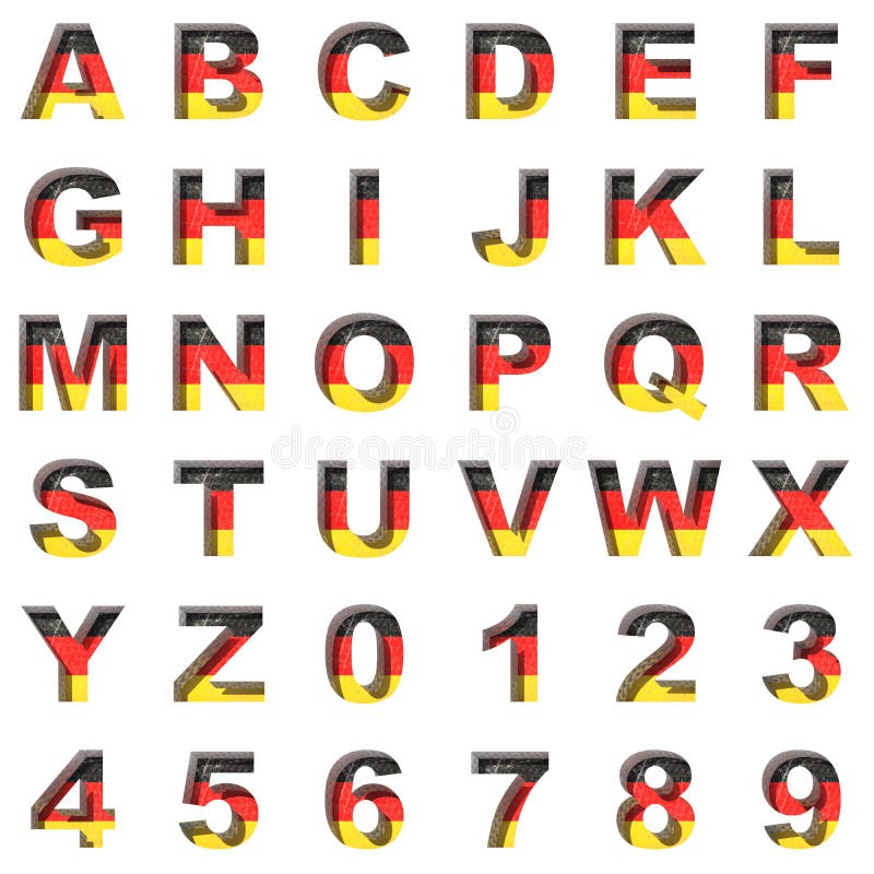 Grupo Do Alfabeto De Alemanha Ilustração Stock - Ilustração de prata ...