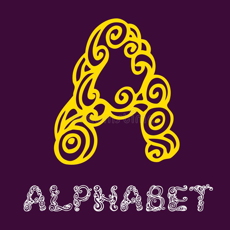 Alfabeto De Boceto Dibujado a Mano. Letra a Stock de ilustración ...