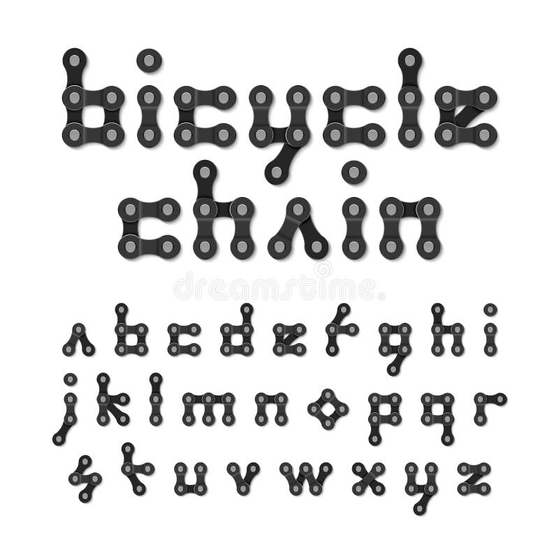 Alfabeto De Cadena De La Bicicleta Ilustración del Vector - Ilustración ...