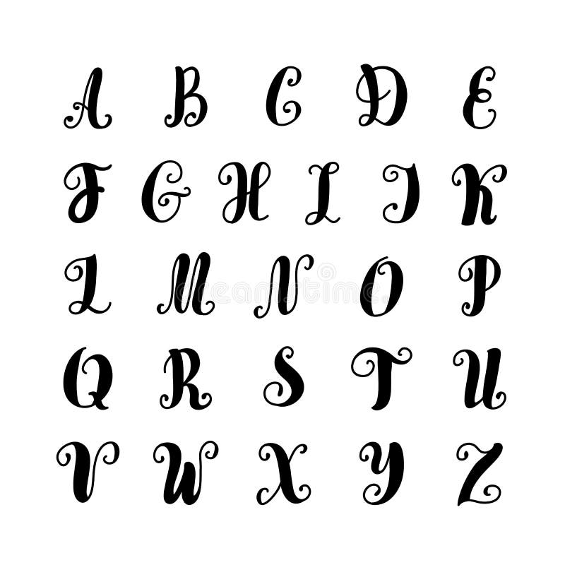 Alfabeto De Las Letras De La Mano Ilustración del Vector - Ilustración ...