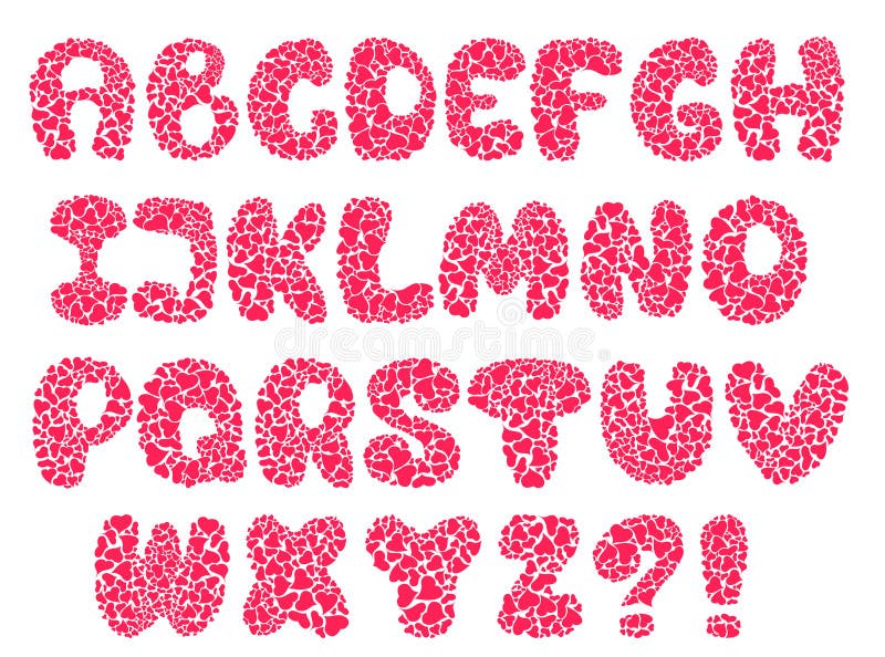 Alfabeto De Los Corazones Del Vector Ilustración del Vector ...