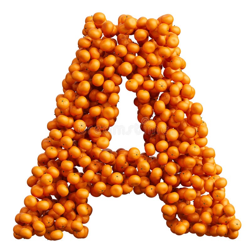 Alfabeto De Muchas Naranjas Letra a Stock de ilustración - Ilustración ...