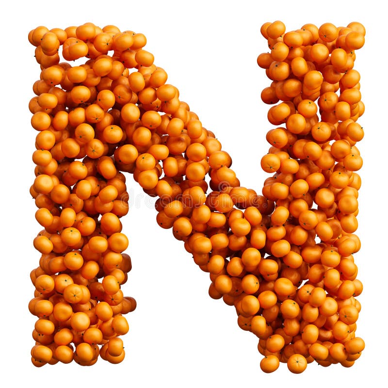 Alfabeto De Muchas Naranjas Letra N Imagen de archivo - Ilustración de ...