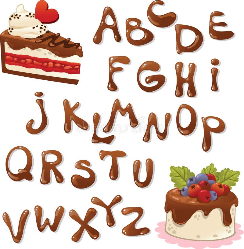 Fuente Festiva Del Chocolate Las Letras Y Los Números Divertidos Se ...
