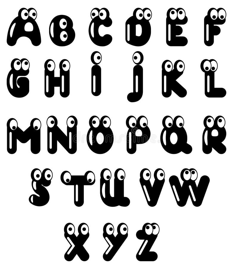 Alfabeto Divertido Con Los Ojos Ilustración del Vector - Ilustración de ...