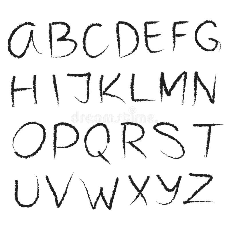 Alfabeto manuscrito ilustración del vector. Ilustración de manuscrito ...