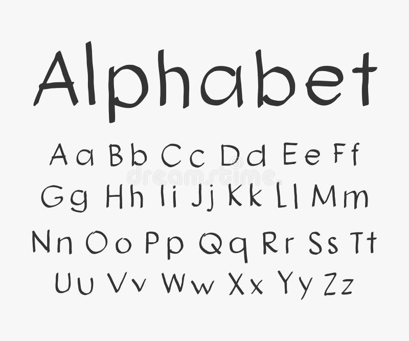 Alfabeto Manuscrito Del Vector Ilustración del Vector - Ilustración de ...