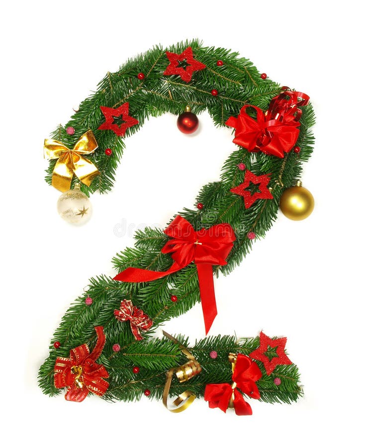 Alfabeto número 2 do Natal imagem de stock. Imagem de detalhes - 16640069