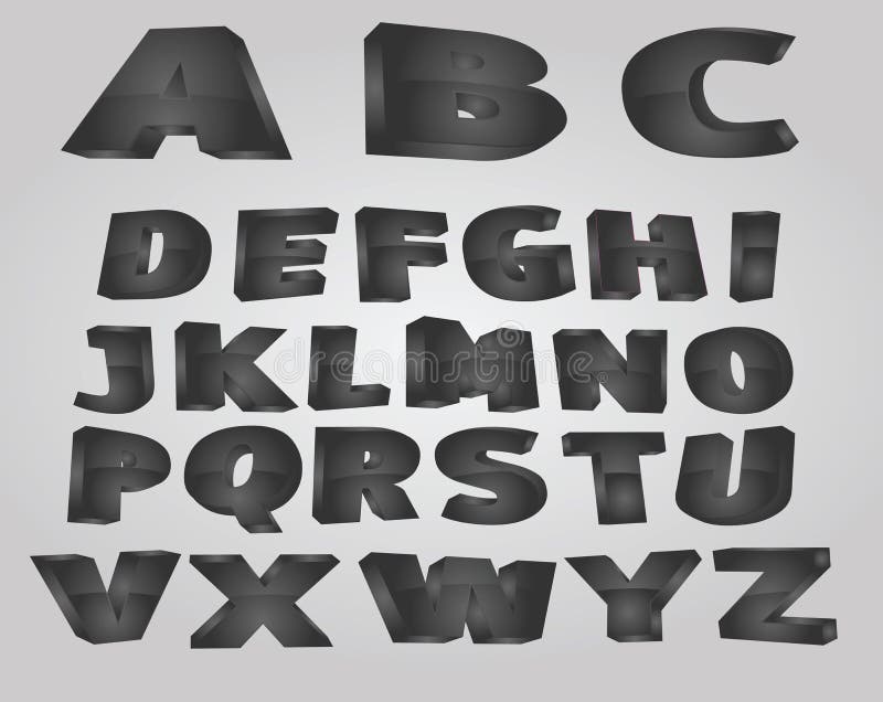 Alfabeto negro stock de ilustración. Ilustración de aislado - 41141093