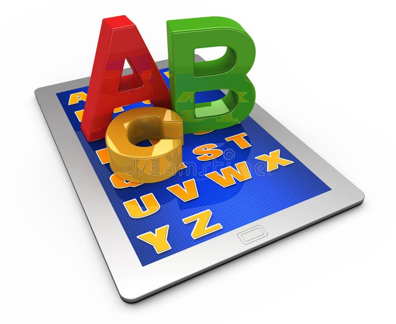 Alfabeto No Computador Da Tabuleta Ilustração Stock - Ilustração de ...