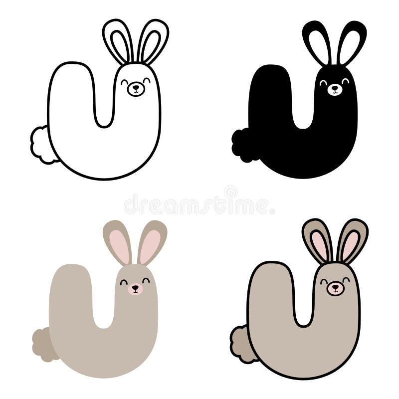 Alfabeto U Aislado En Estilo Plano Ilustración del Vector - Ilustración ...