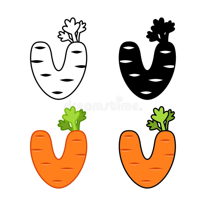 Alfabeto V En Forma Plana Aislado Ilustración del Vector - Ilustración ...