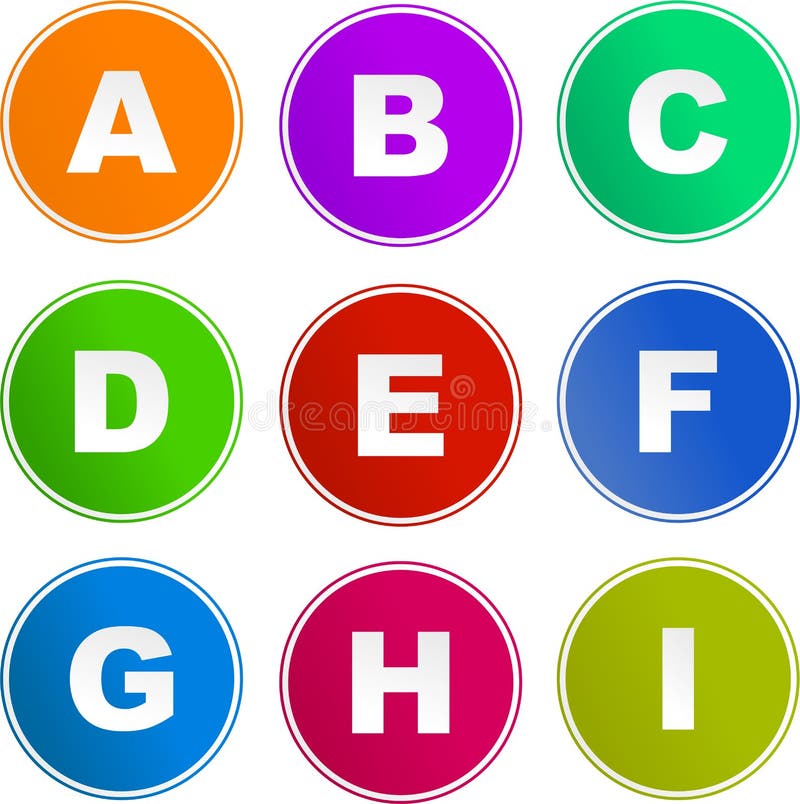 Alfabet- Och Nummersymboler Vektor Illustrationer - Illustration av ...