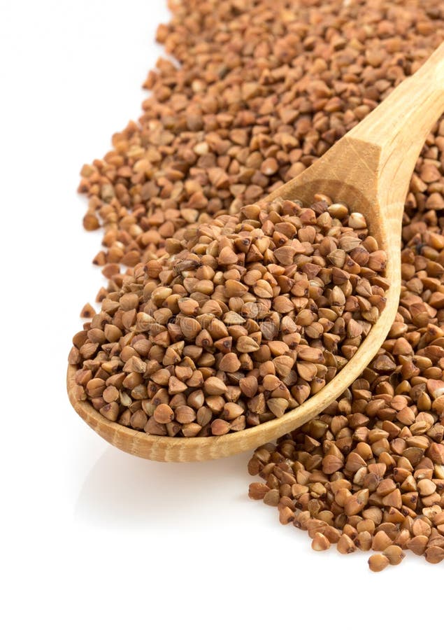 Alforfón En Cuchara En Blanco Imagen de archivo - Imagen de vegetariano ...