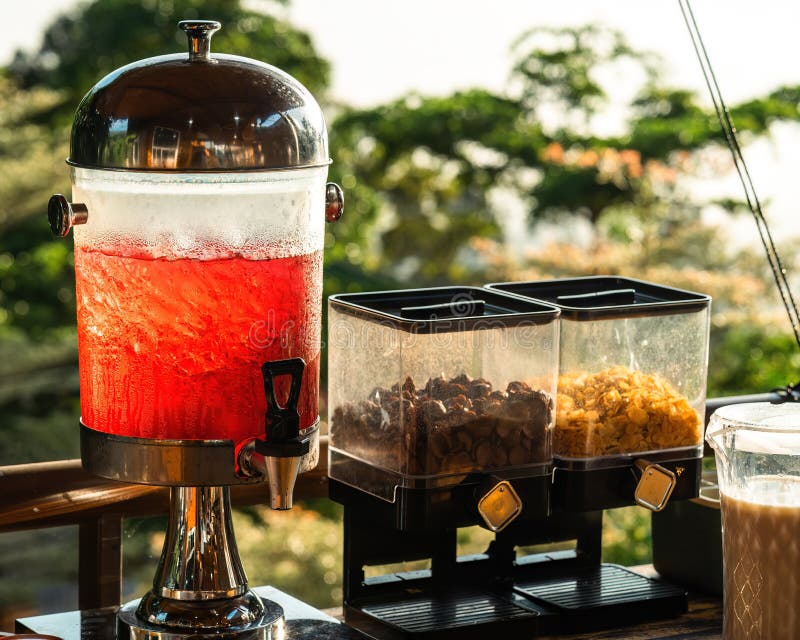 Alfresco Breakfast Buffet Table during Sunrise in a Resort Stock Image ...