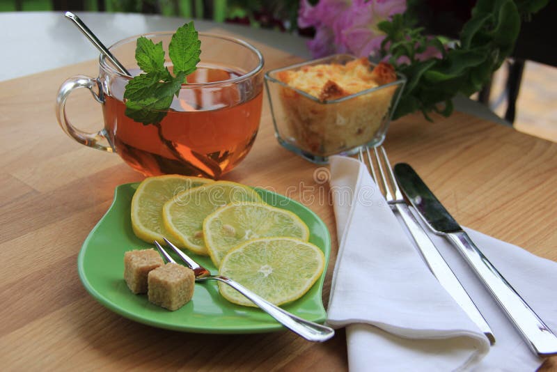 Summer breakfast stock image. Image of herbal, beverage - 42859021