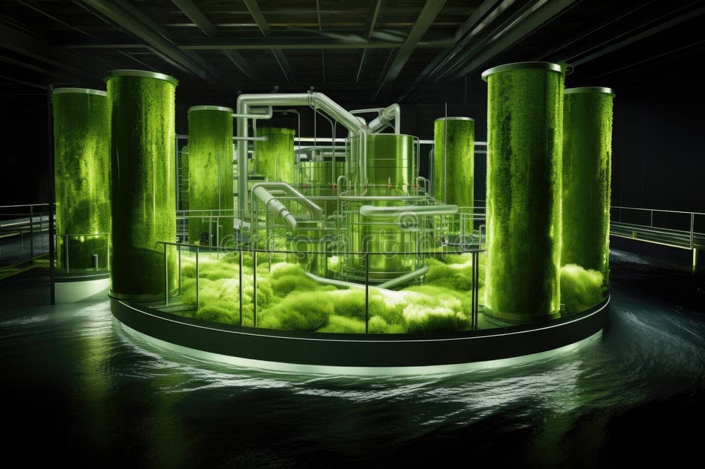 Algae-based Biohydrogen Production Technology Stock Illustration ...