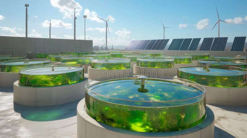 Algae Biofuel Facility Using Renewable Energy Sources Producing ...