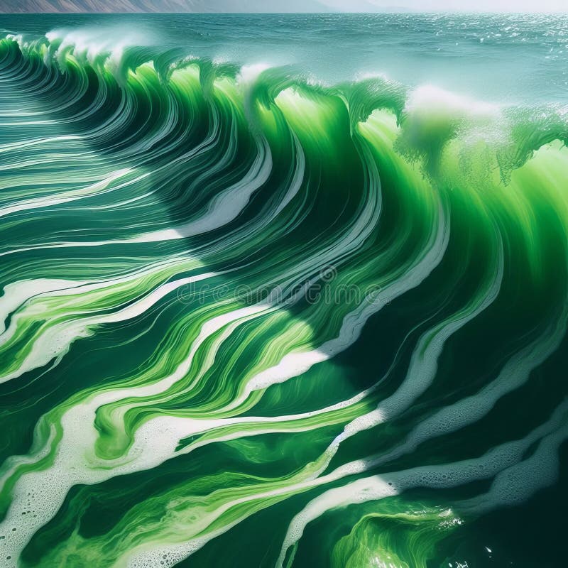 Algae Bloom Waves Tinged Green by an Algae Bloom the Water Takin Stock ...