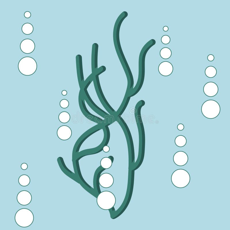 Algae in Cartoon Style. Seamless Pattern Stock Illustration ...