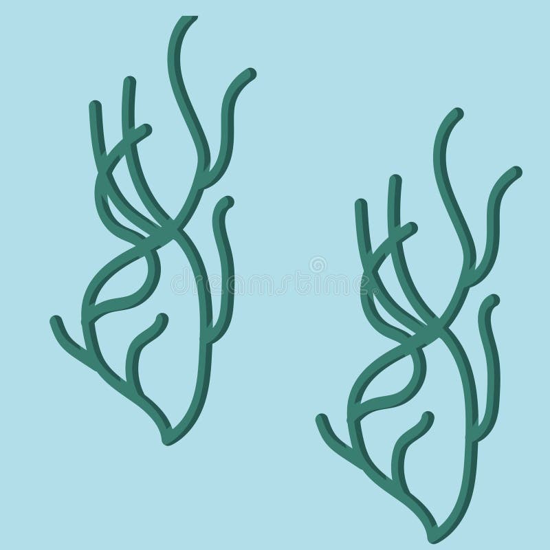 Algae in Cartoon Style. Seamless Pattern Stock Illustration ...