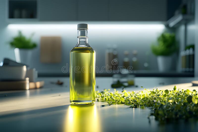 Algae Cooking Oil stock illustration. Illustration of sustainable ...