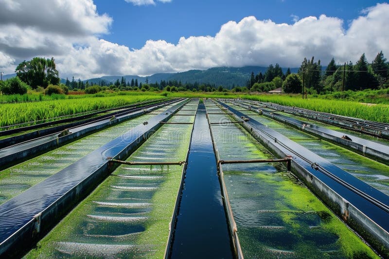 An Algae Farm for the Production of Food Stock Illustration ...