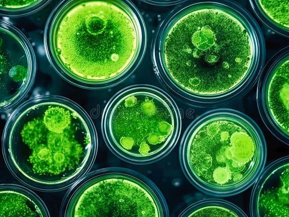 Algae Microalgae Macro. Biotechnology Science Stock Illustration ...