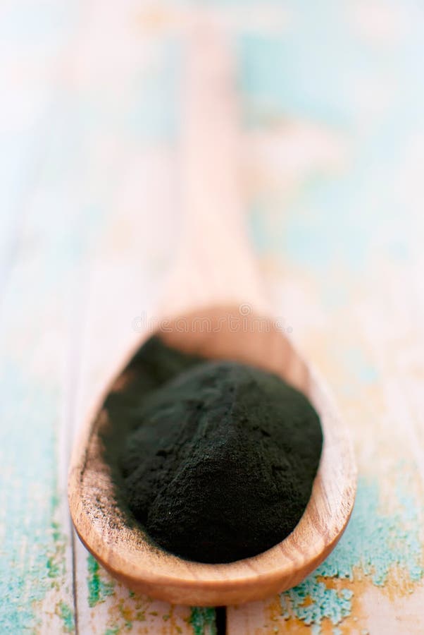 Algae powder spirulina stock image. Image of supplements - 29277691