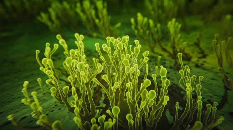 Algae Under Microscopic View with Visible Cells. Stock Photo - Image of ...