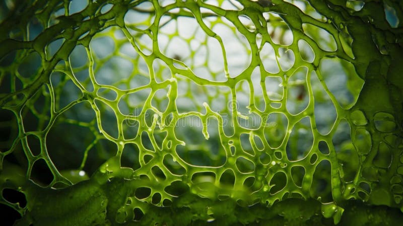 Algae Under Microscopic View with Visible Cells. Stock Image - Image of ...