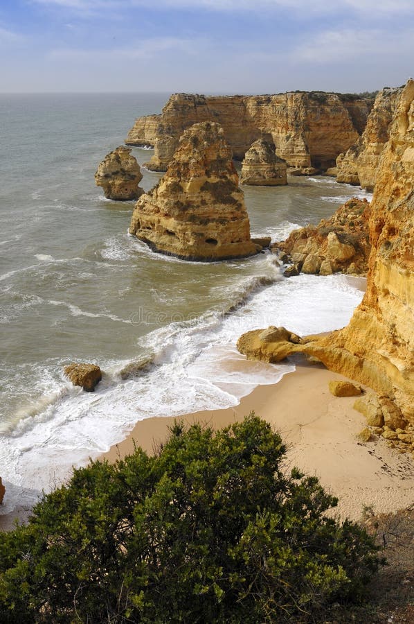 Algarve Beach in the Spring, Portugal Stock Image - Image of dusk ...