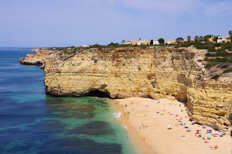 Algarve Beach Da Senhora Da Rocha Stock Image - Image of blue, nature ...