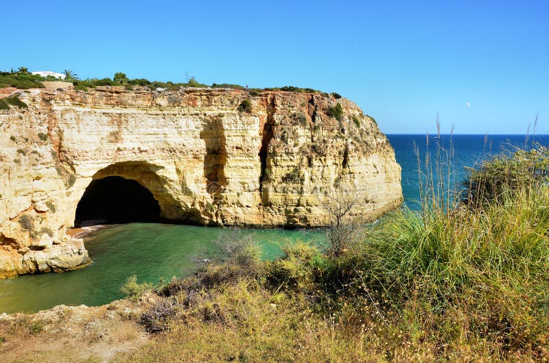 Algarve cliffs stock image. Image of cave, rock, portugal - 27343631