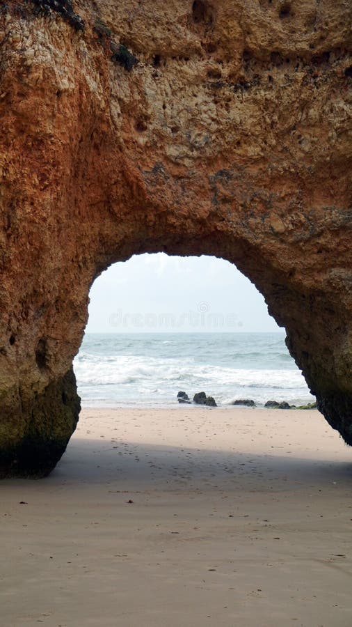 Algarve grotto stock photo. Image of scenic, travel, turquoise - 90145380